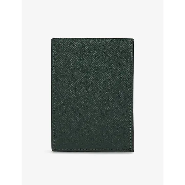 Smythson Panama Leather Card Holder - Forest Green