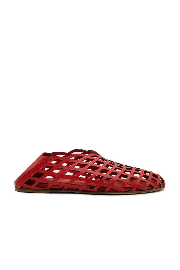 GIA BORGHINI X Helsa Peek-a-boo Ballerina Flat - Red