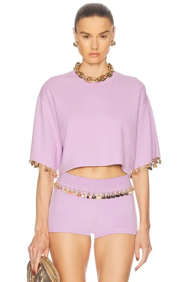 Rabanne Embellished Knit Crop Top