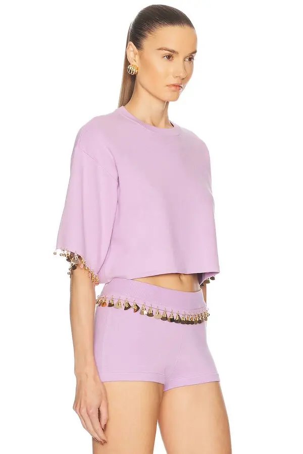 Rabanne Embellished Knit Crop Top