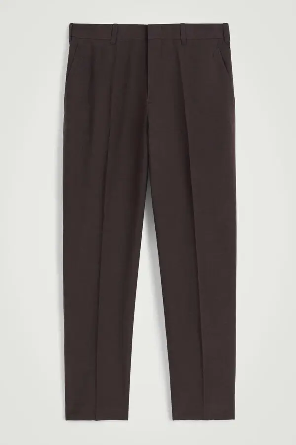 Cos Tailored Straight-leg Trousers - Brown