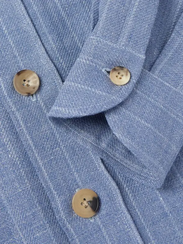 Rubinacci Striped Linen And Wool-blend Overshirt