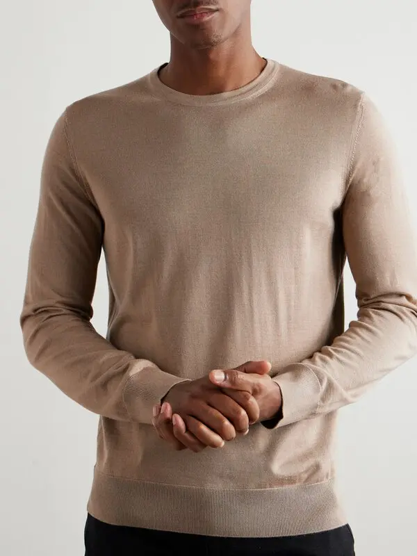 Zegna Cashseta Crewneck Sweater - Neutrals