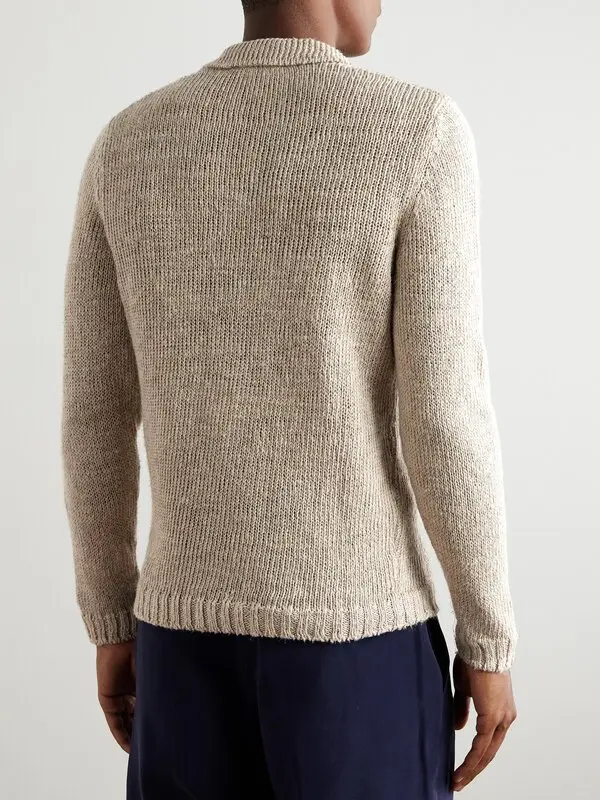 Thom Sweeney Linen-blend Polo Shirt