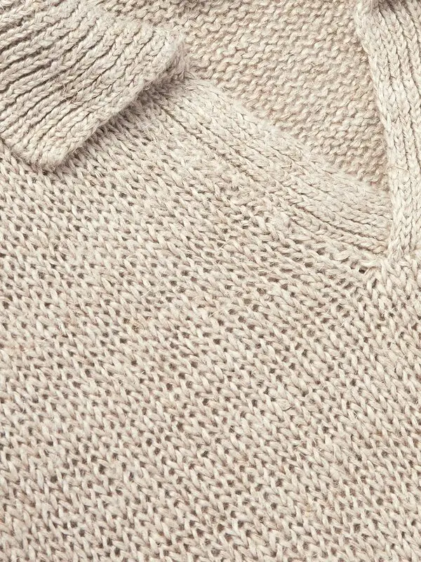 Thom Sweeney Linen-blend Polo Shirt