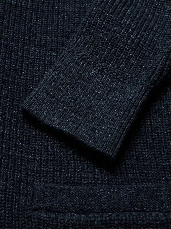 Ralph Lauren Shawl-collar Ribbed Cotton Cardigan - Blue