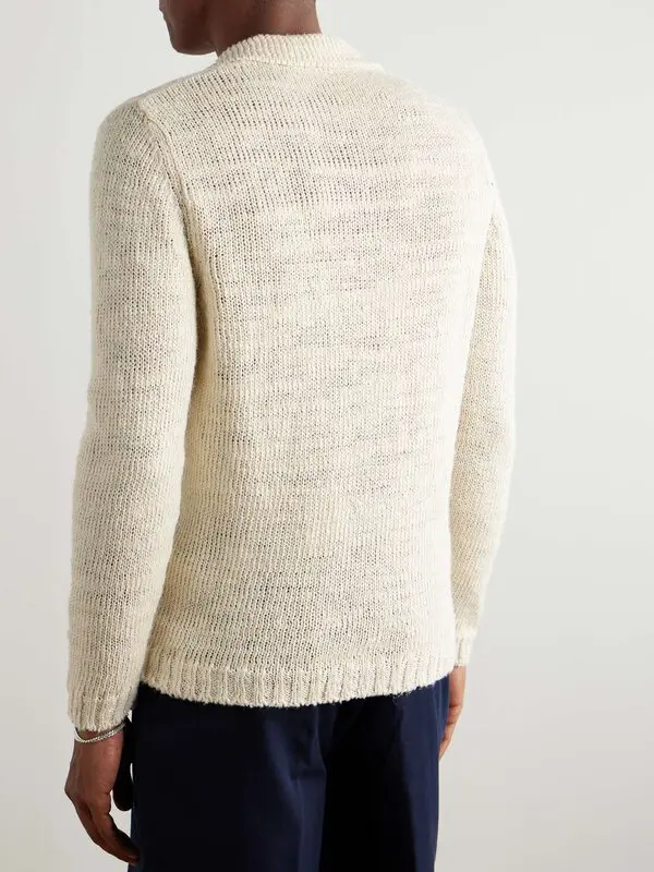 Thom Sweeney Linen-blend Polo Shirt