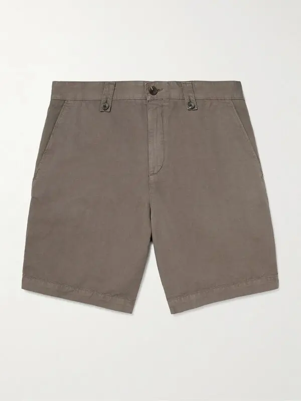 Mr P. Wide-leg Organic Cotton And Linen-blend Bermuda Shorts