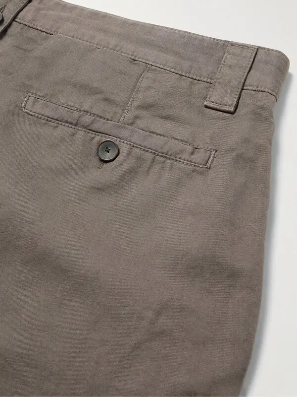 Mr P. Wide-leg Organic Cotton And Linen-blend Bermuda Shorts