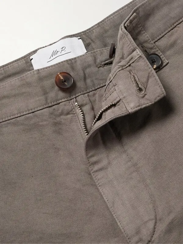 Mr P. Wide-leg Organic Cotton And Linen-blend Bermuda Shorts