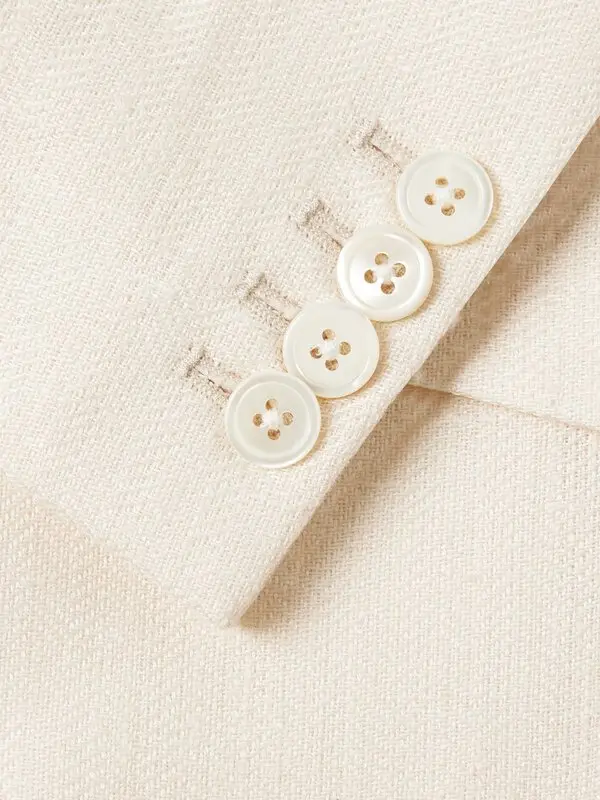 FAVOURBROOK Slim-fit Herringbone Linen And Silk-blend Suit Jacket - Neutrals