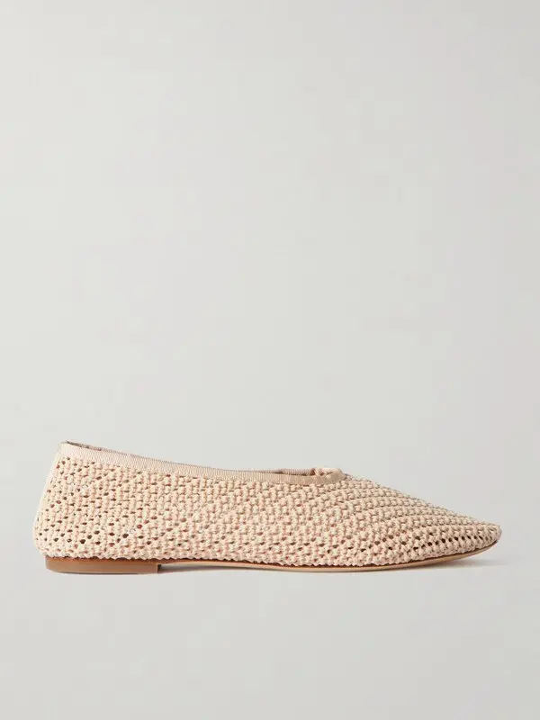 Staud Alba Crocheted Ballet Flats - Neutrals