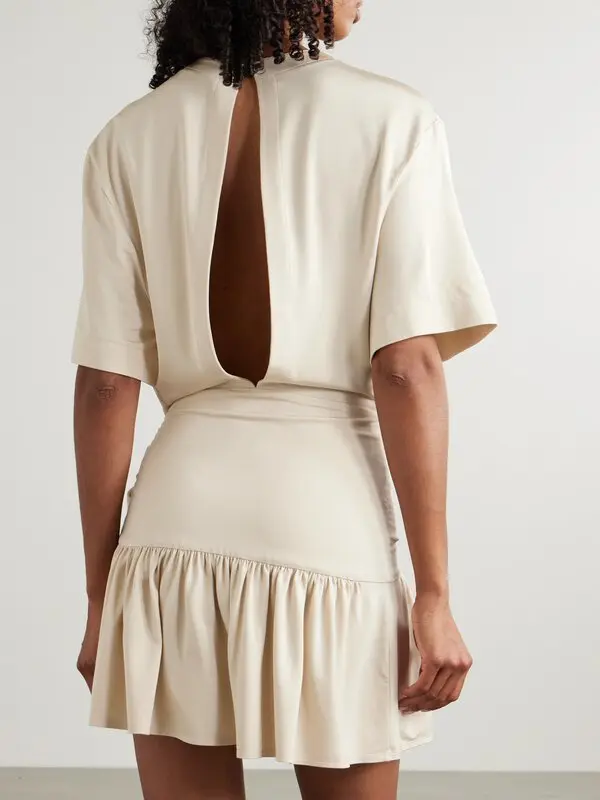Rabanne Asymmetric Bow-detailed Gathered Mini Dress