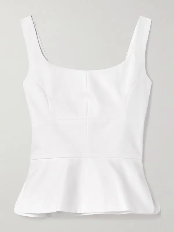 LIBEROWE Cotton-poplin Peplum Top - White