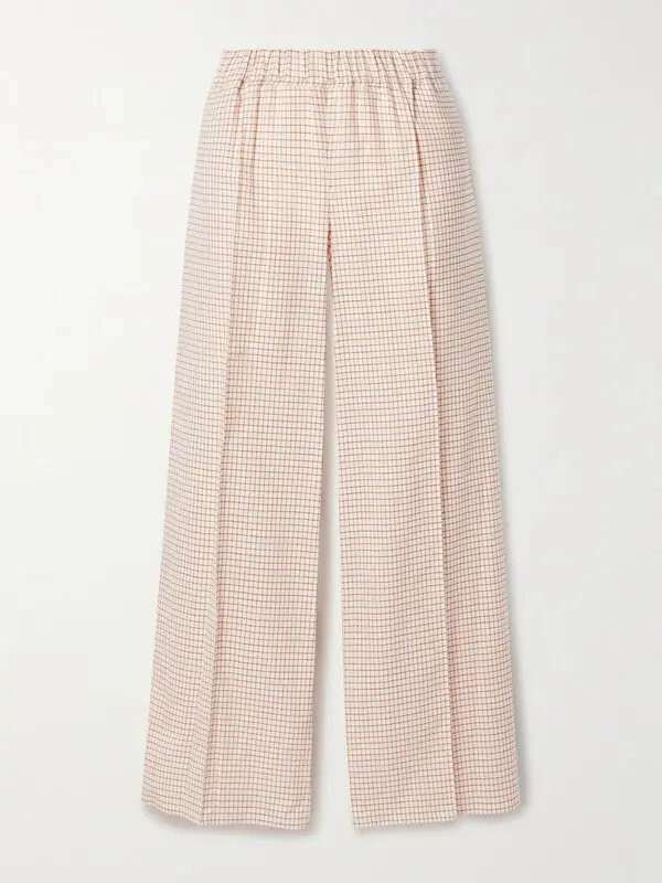LIBEROWE Poloma Checked Wide-leg Pants - Neutrals