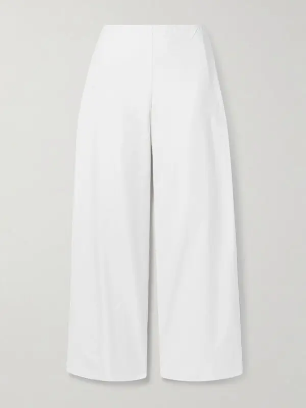 LIBEROWE Cotton-sateen Wide-leg Pants - White