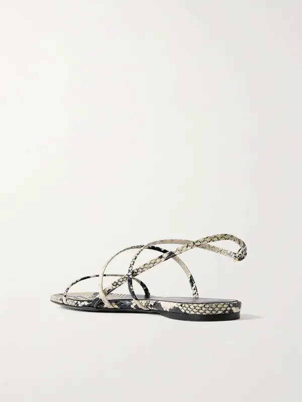 Khaite Loop Snake-effect Leather Sandals - Animal Print