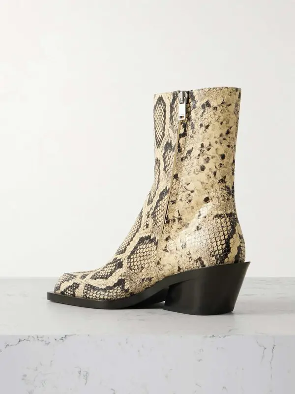 JIL SANDER Snake-print Ankle Boots - Snake Print