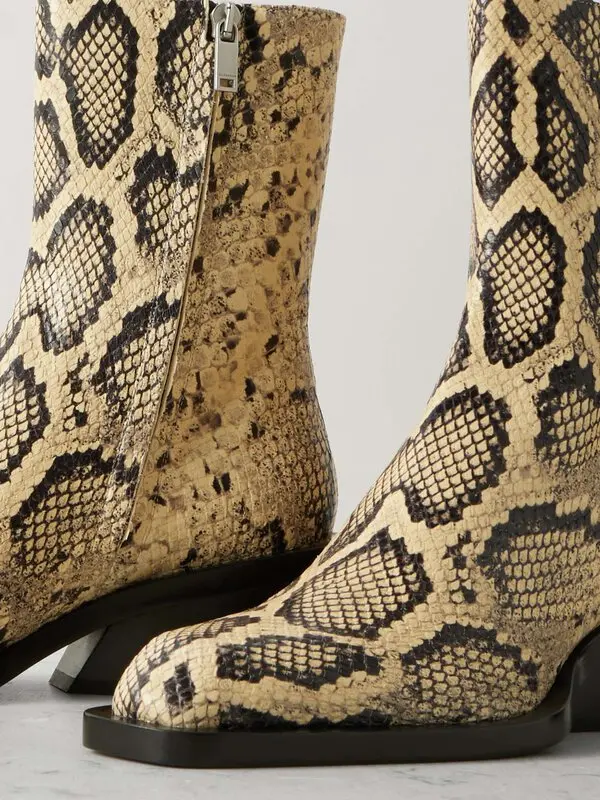 JIL SANDER Snake-print Ankle Boots - Snake Print