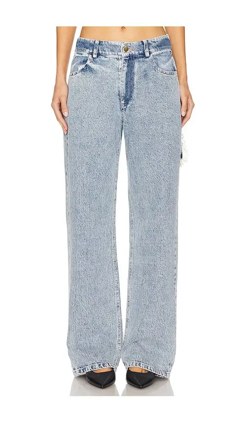 TANNER FLETCHER Sid Lace Loop Straight Leg Jeans