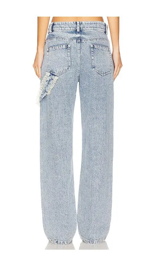 TANNER FLETCHER Sid Lace Loop Straight Leg Jeans