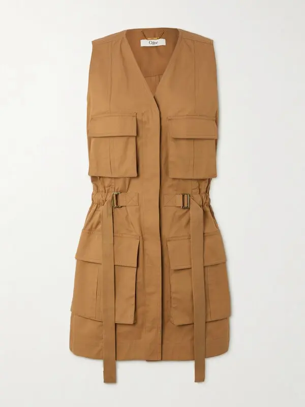 Chloé Buckled Cotton-twill Vest