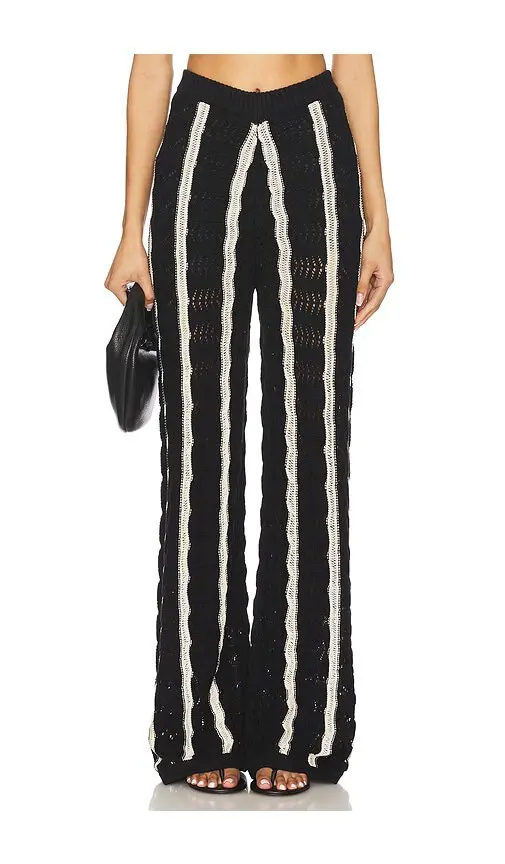 Central Park West Novelty Stitch Midrise Pant