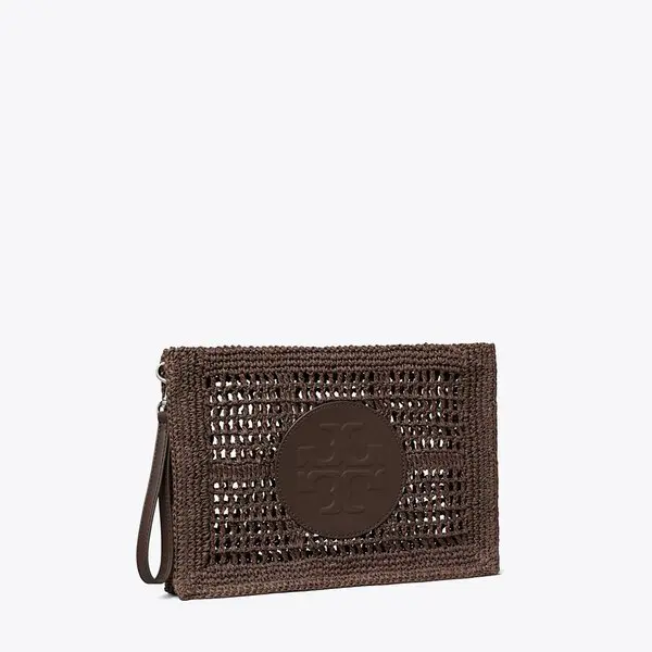 Tory Burch Ella Hand-crocheted Pouch - Dark Cocoa
