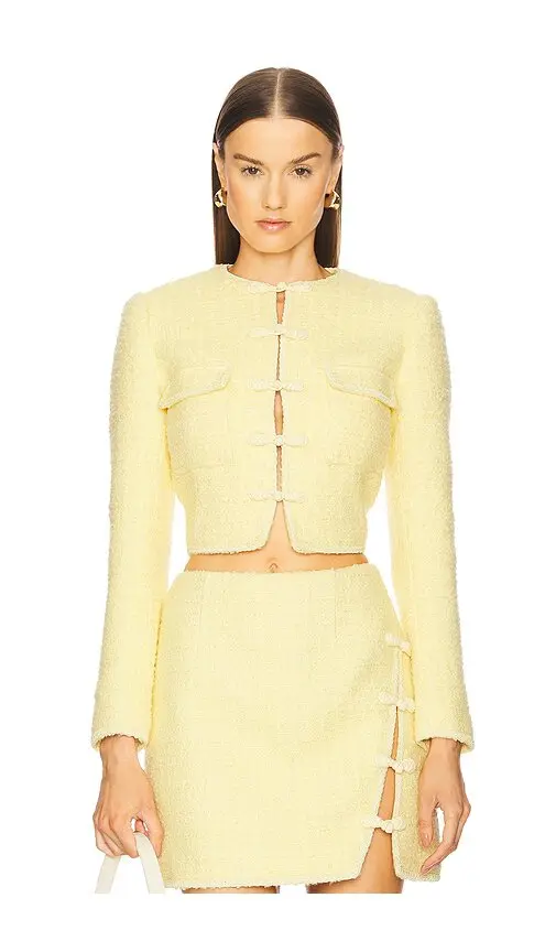 SAU LEE Abbie Cropped Tweed Jacket