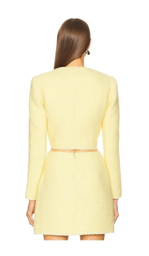 SAU LEE Abbie Cropped Tweed Jacket