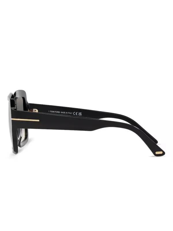 TOM FORD Kaya Oversized Square Sunglasses - Black