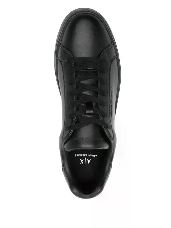 Armani Exchange Leather Sneakers - Black