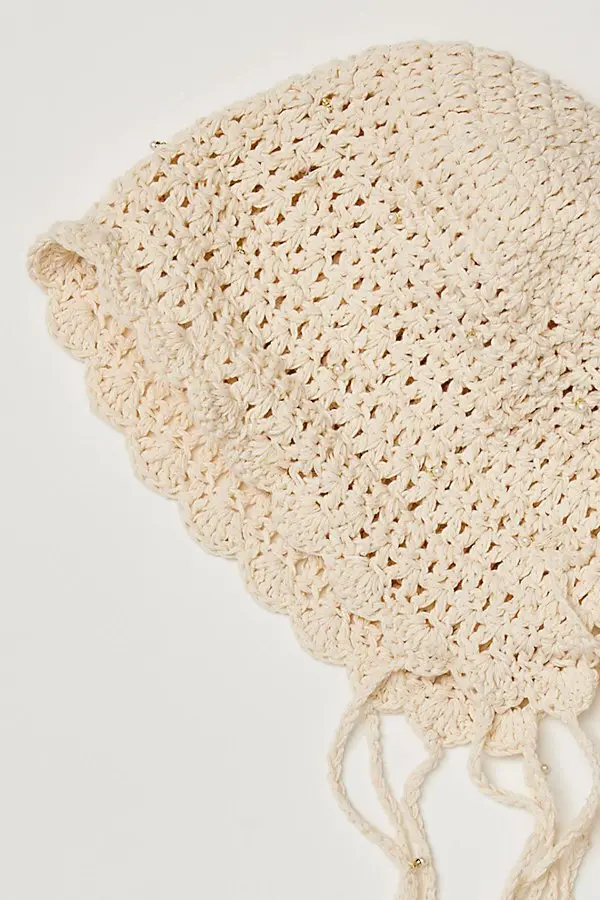 Free People Pearly Embellished Knit Bonnet