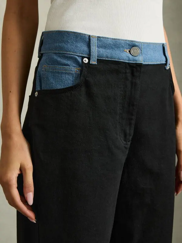 REISS Maddie Colour-block Straight-leg Jeans