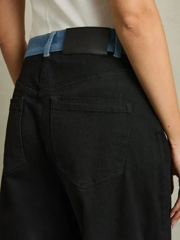 REISS Maddie Colour-block Straight-leg Jeans
