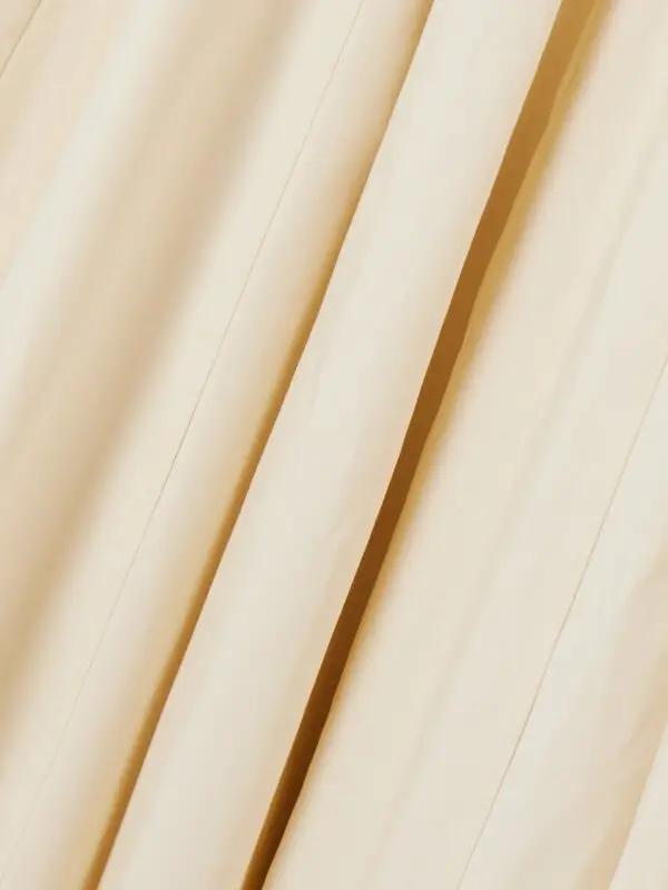Another Tomorrow Pleated Organic Cotton-blend Gabardine Maxi Dress - Neutrals
