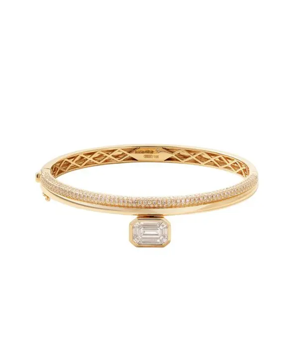 Shay Floating Bezel 18-karat Diamond Bangle - Gold
