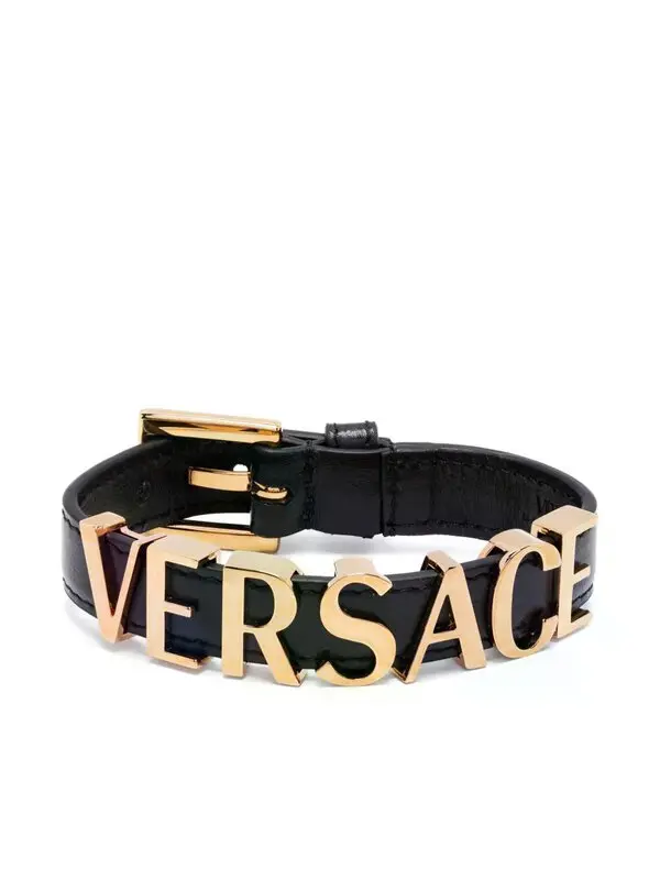 Versace Logo-plaque Bracelet - Black