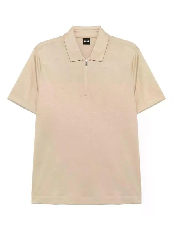 BOSS Half-zip Polo Shirt - Neutrals