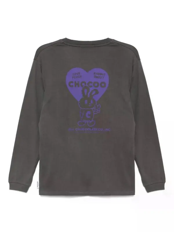 CHOCOOLATE Rabbit Graphic Long-sleeved T-shirt - Grey