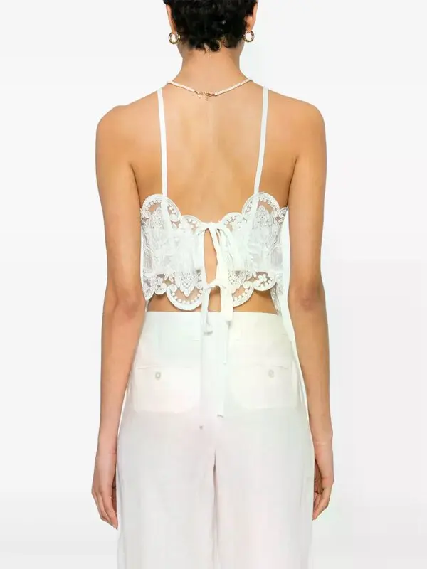 Buy MAURIZIO MYKONOS Floral-lace Top - White At 11% Off | Editorialist
