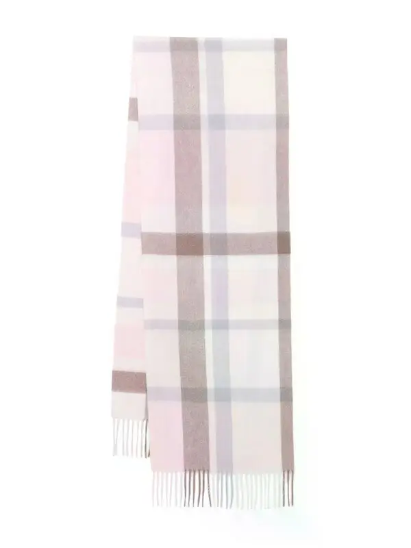 N.peal Cashmere Checked Scarf - Pink