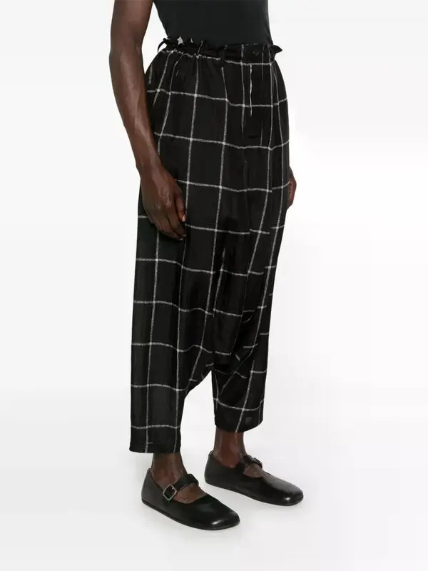 Yohji Yamamoto Check-pattern Trousers