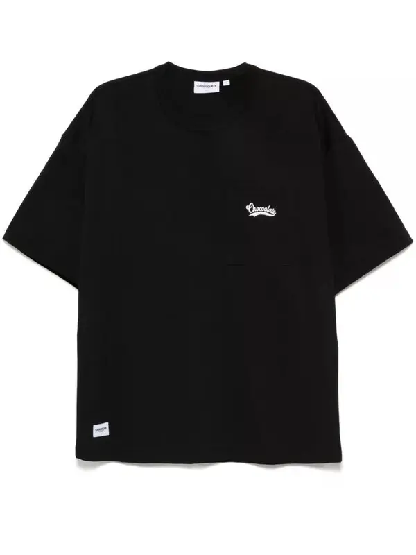 CHOCOOLATE Logo-embroidered T-shirt - Black