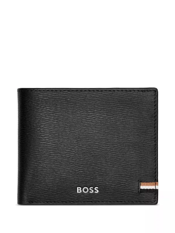 BOSS Logo-print Leather Wallet - Black