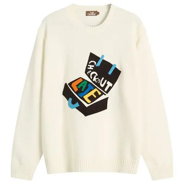 LATE CHECKOUT Suitcase Jumper - White