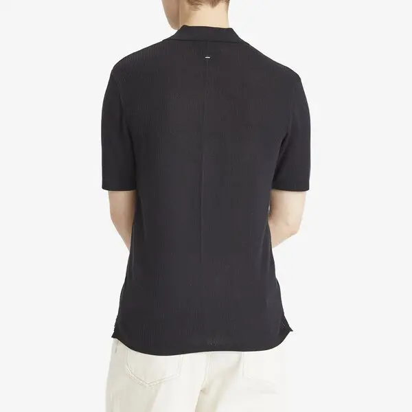 Rag & Bone Harvey Knit Polo Shirt - Black