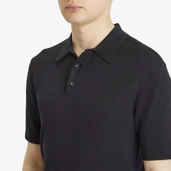 Rag & Bone Harvey Knit Polo Shirt - Black