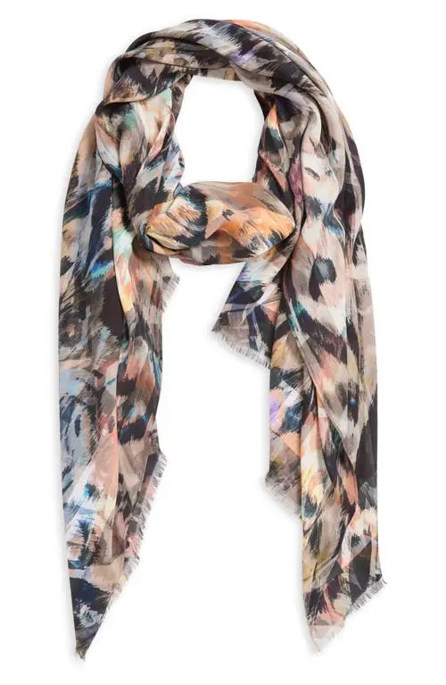 ALLSAINTS Abstract Print Fringe Scarf