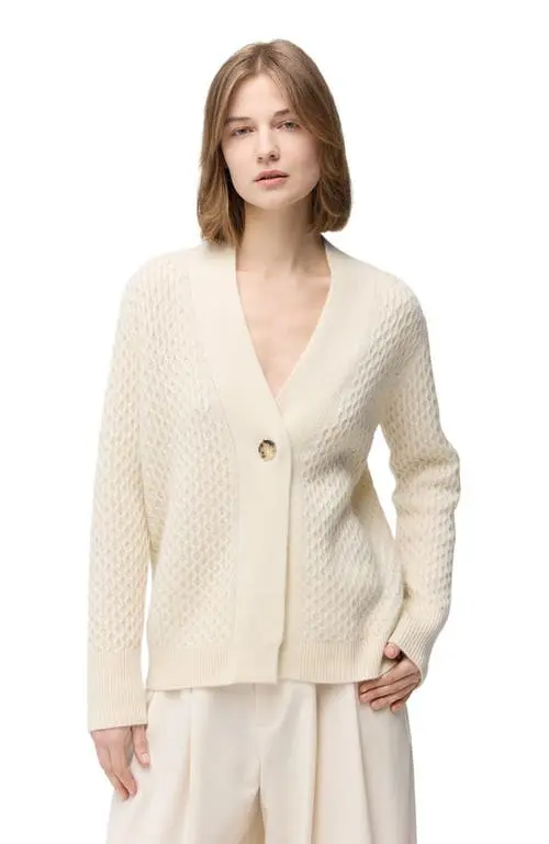 GOBI MONGOLIAN CASHMERE Textured Cashmere Cardigan